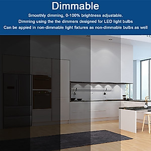 G8 LED Bulb Dimmable 3W Disc Puck Light Bulbs 20W-25W Halogen Bulb Equivalent, T4 JCD Type Bi-Pin Base, 120V Daylight White 6000K for Under Counter Kitchen Lighting, Under Cabinet Light (8 Pack)