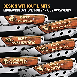 Stocking Stuffers for Adults - Custom Gifts for Men - Cool Engraved Personalized Knife - Christmas Gifts for Dad Boyfriend Husband Father in Law - Best Gifts for Men Who Have Everything 4172 PS D