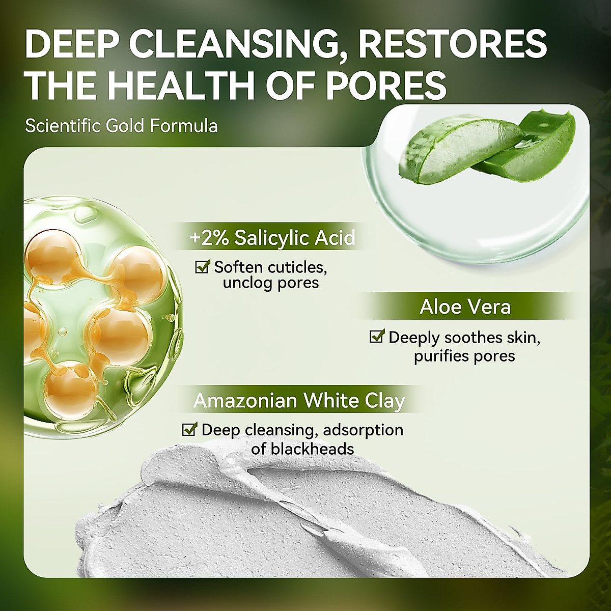 LANBENA 2.0 Nose Pore Strips, Blackhead Remover Mask with Salicylic Acid, Amazonian White Clay, Pore Cleanser Purifying Peel off Face Mask with 60 PCS Strips, Aloe Facial Mask(1.05 Ounce)