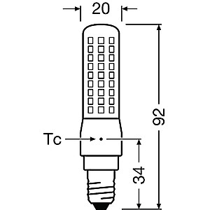 OSRAM LED Superstar Special T Slim, Dimmable Slim LED Special lamp, E14 Base, Warm White (2700K), Replacement for Conventional 60W lamp, 6-Pack