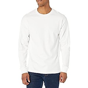 Hanes Men's Long Sleeve Beefy-T Shirt, White, X-Large (Pack of 2)
