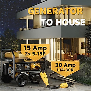 MECMO 2X 5-15P Male Plug to L14-30R 4-Prong Generator Twist Lock Female Receptacle Y Adapter Cord, 3Ft Generator Distribution Cord, 10 AWG STW 4 Prong Twisit Locking Generator Outlet 30Amp 125V / 250V