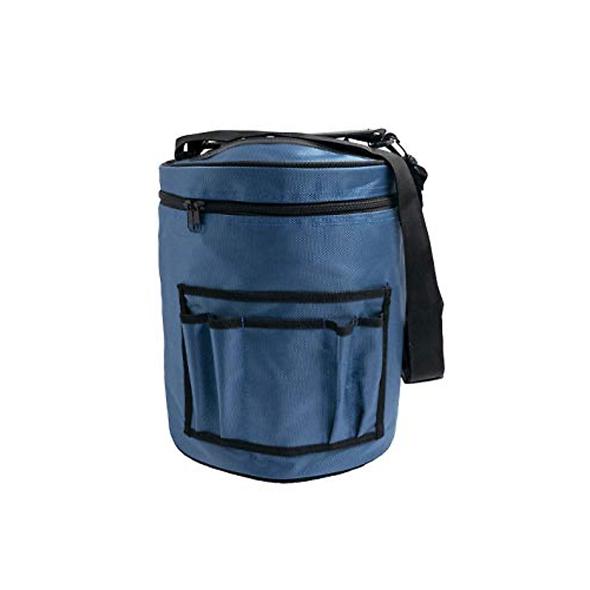 LAMINET YARN CADDY, Yarn Storage Bag, Organizer Tote Bag, Large Capacity - Spacious - Lightweight - Zippered, Multiple Pockets, Shoulder Strap Bag for Knitting/Crocheting Needles and Accessories, BLUE