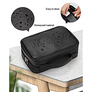 Chomeiu Lipstick Organizer, Lip Gloss Holder Detachable 60 Slots 3 Layer Lipstick Storage Case for Makeup Artists Travel Portable Cosmetic Bag Large Capacity with Waterproof PU Leather and Lining