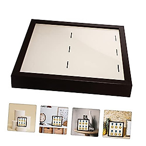 CLISPEED Box Medal Display Frame Wood Coat Hangers Multifunctional Storage Box Wood Frames Badge Displaying Container Pin Collectors Display Case Race Medal Wood Family Picture Holder Gem