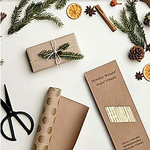 Mindful Nature® Wheat Straws - 100 All-Natural Drinking Straws - Single use, Disposable, Biodegradable, and Compostable