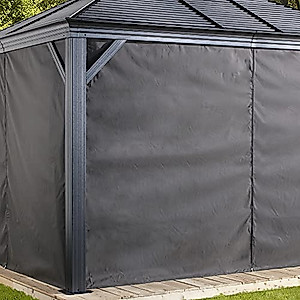 Sojag Accessories Set of 4 12' x 14' Curtains for Monaco/Messina/Mykonos Outdoor Gazebo Models, Grey