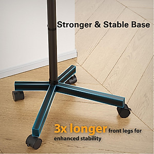 Perlegear Rolling TV Stand for 23-60 Inch LCD LED OLED 4K Smart TVs Holds up to 88lbs, Mobile TV Stand with Height Adjustable, Tilting TV Cart with Locking Wheels Max VESA 400x400mm, PGTVMC16