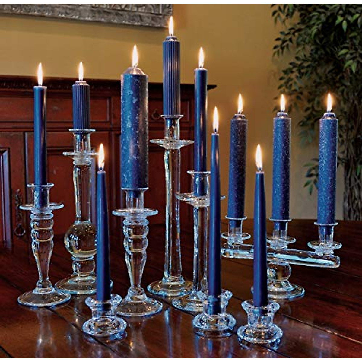 Root Candles 595220 Unscented Timberline Collenette 5-Inch Dinner Candles, 8-Count, Abyss