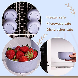 Wheat Straw Bowls Set of 4 Lightweight Reusable Plates - Microwave & Dishwasher Safe - Wheat Straw Dinnerware Sets - Cereal Bowl - Ramen Bowl Set - Soup bowls - Salad Bowl - Fruit Bowl