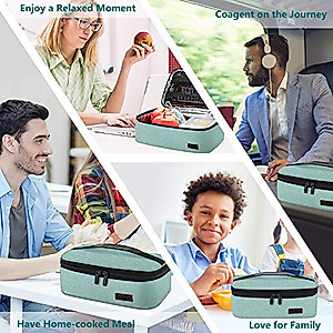 Gloppie Little Lunch Bag Small Insulated Lunch Box for Men Women Lunchbox Mini Lunchbag Petty Lunch Pail Reusable Kids Lunch Bag Snack Container Portable Cooler Bags Green