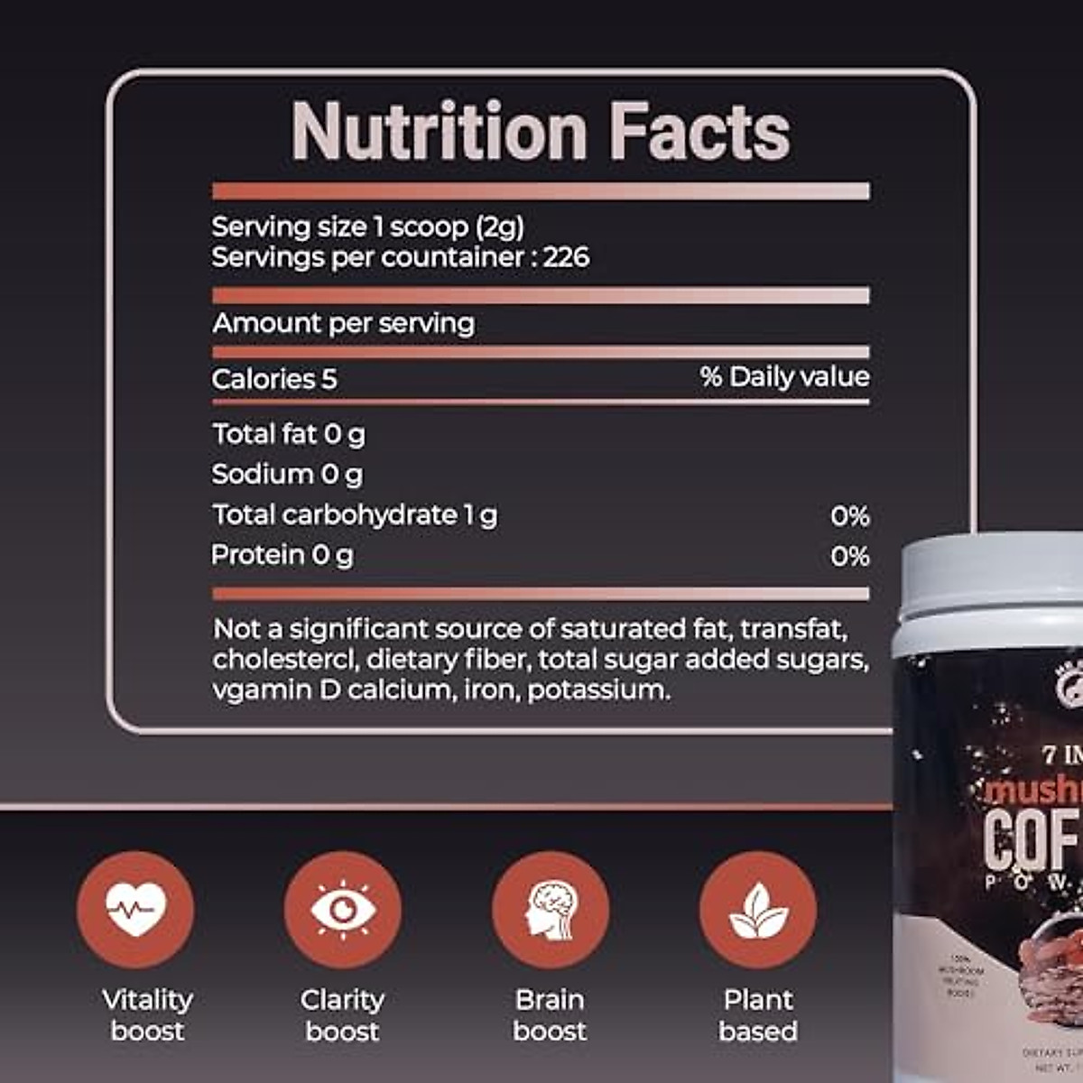 Mr Ros Natural Mushroom Coffee: Feel Your Best - Focus, Energy, Immunity - 7 Adaptogen Blend - 1 lb