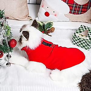 4pcs Dog Vest Sweater Pet Cold Weather Pullover Polar Fleece Winter Puppy Shirt Warm Clothes with Leash Ring for Small Pets Cats Dogs (Medium, Blue Purple Red Rose)