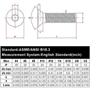 Guard4U 160Pcs #8-32 UNC 304-Stainless Steel Flat Head Countersunk Hex Socket Cap Bolts Screws Nuts Assortment Kit- #8-32x 1/4" 5/16" 3/8" 1/2" 5/8" 3/4" 7/8" 1"