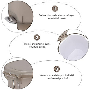 Cabilock Foot Step on Trash Bucket Household Large Capability Garbage Can Floor Waste Rubbish Recycle Basket for Home Kitchen Office Bedroom Grey 5L