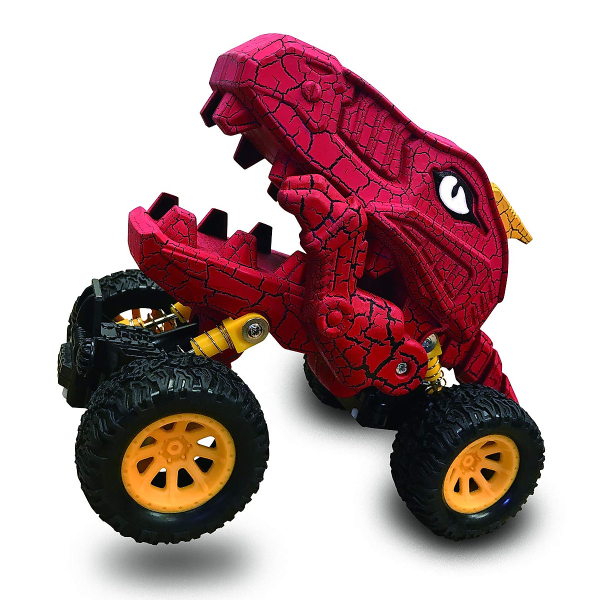 Aeromax Dino-Faur Pull Back Dinosaur Truck, Red with Yellow Accent (PBDB-B)