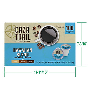 Caza Trail Coffee, Kona Blend, 100 Single Serve Cups