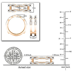 Dazzlingrock Collection 0.35 Carat (ctw) Round White Diamond Double Enhancer Wedding Ring in 10K Rose Gold Size 6