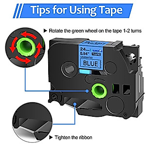 USUPERINK 10PK Compatible for Brother P-Touch Label Maker Tape TZe-551 TZ-551 TZe551 TZ551 Black on Blue 24mm 0.94 inch 1'' x 26.2ft Laminated TZe TZ Label Tape for PT-7600 PT-9200DX PT-9200PC 9400