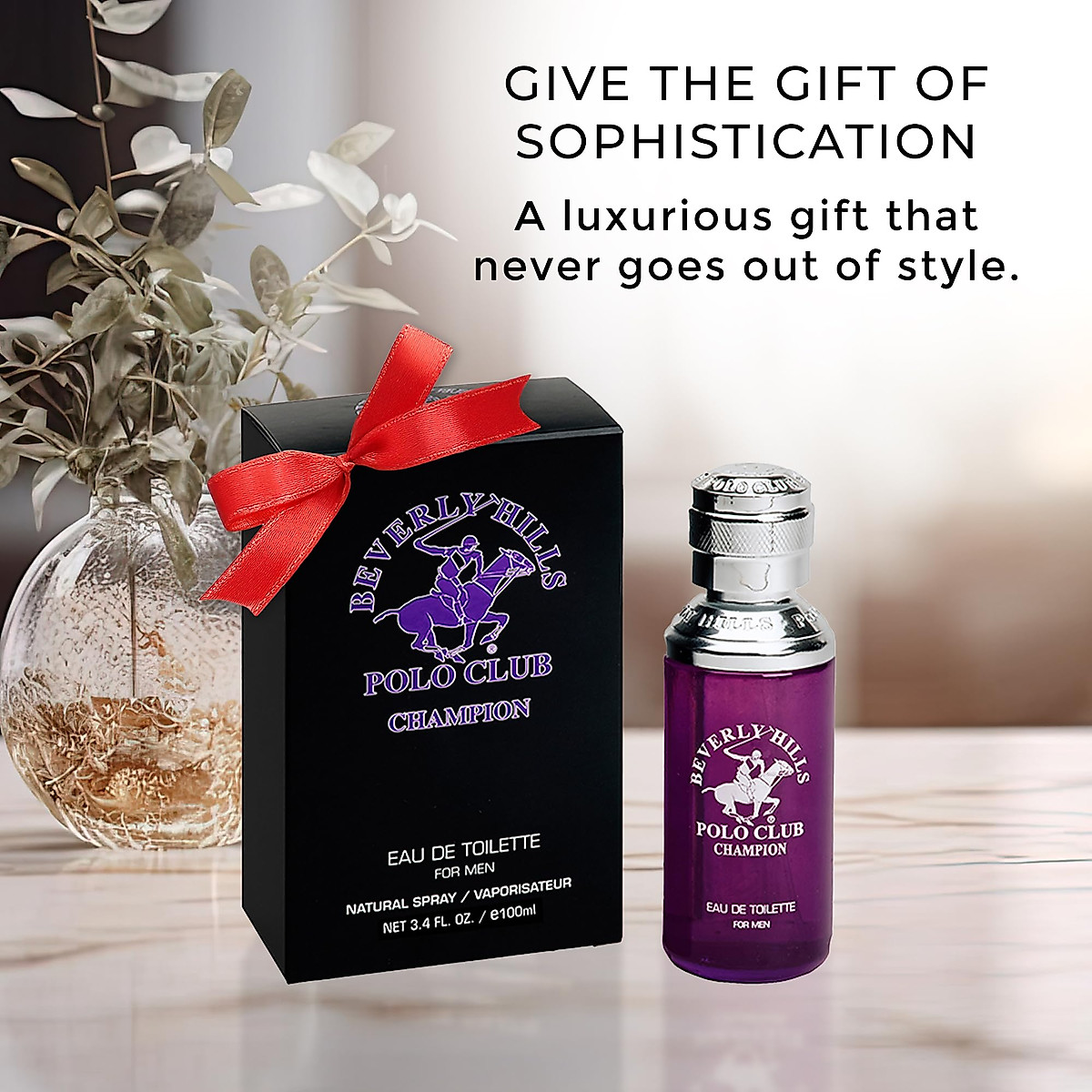 Beverly Hills Polo Club CHAMPION - Cologne for Men with Notes of Vanilla, Lily, Oakmoss & Patchouli - Sweet Floral Sexy Fragrance Scent - Eau De Toilette Spray 3.40fl.oz / 100ml