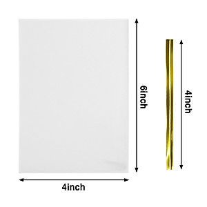 Kopokita 200PCS Clear Cellophane Treat Bags, 4x6 Inches Small Plastic Cookie Candy Bags Goodie Bags Gift Bags with 200 Twist Ties for Party Favors