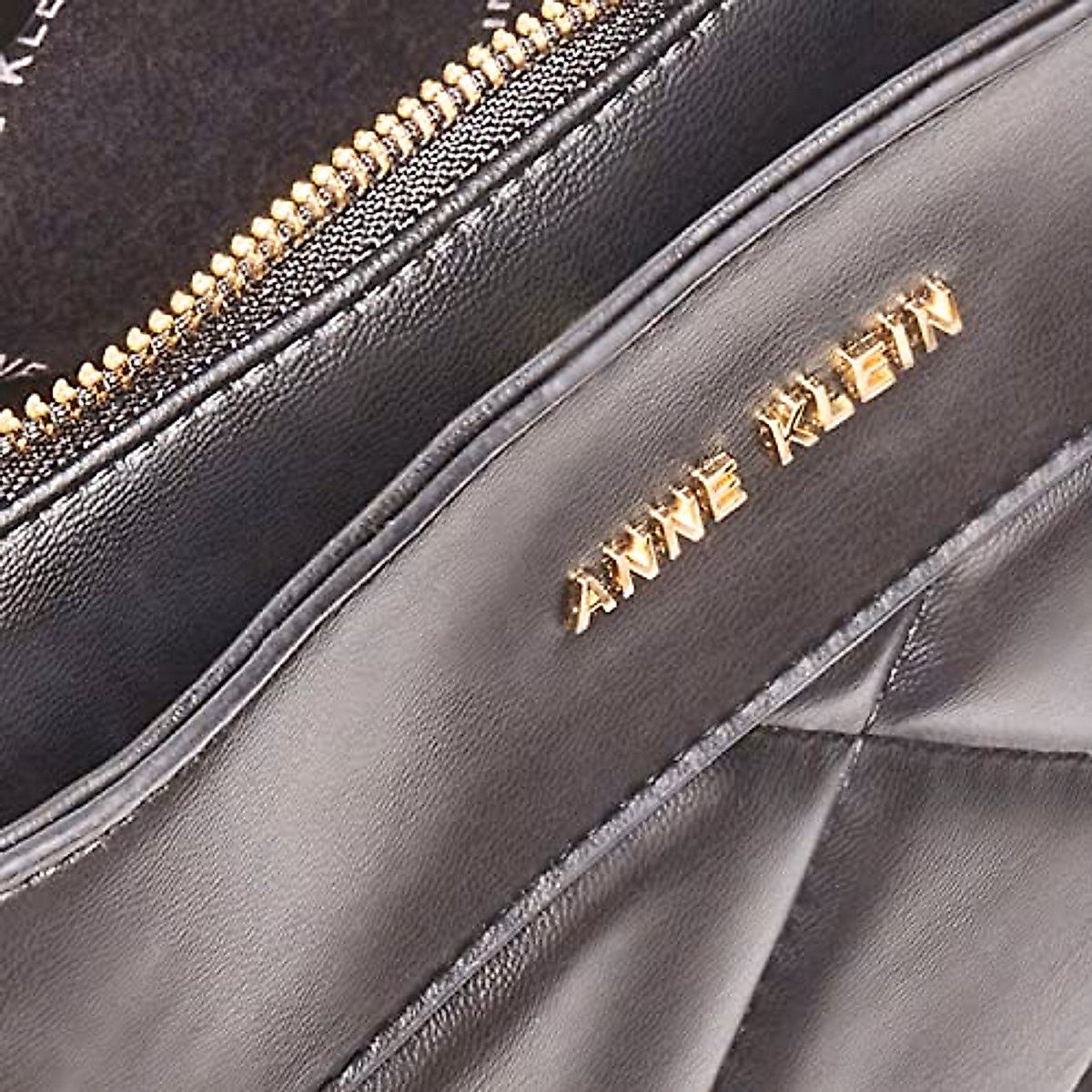 Anne Klein Womens Anne Klein quilted satchel, Black, One Size US