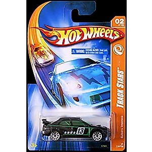 Hot Wheels 2007 Track Stars 1:64 Scale Black & Green Subaru Impreza Die Cast Car #110