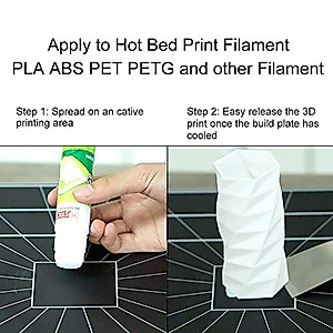 ACEIRMC 3D Printer Glue Stick for Hot Bed Print Filament PLA ABS PET PETG Washable Anti-Tilt Non-Toxic - 21g(Pack of 3)