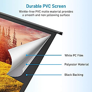 Motorized Projector Screen 100 inch 16:9 HD Diagonal Indoor and Outdoor Electric Move Screen with Remote Control for Family Home Office Theater, Black