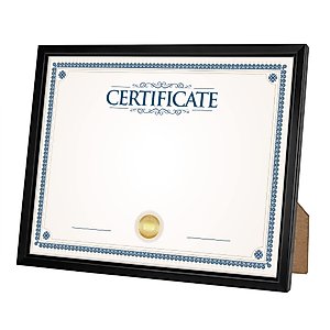 Giverny 8.5x11 Picture Frames, Black Photo Frames for Wall or Tabletop Display, Simple Design Glossy Finish Frame Perfect for Home Decoration, Office, Certificate Frame, Degree Frame