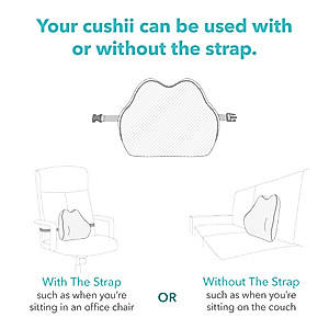 Cubii Cushii Back Support Cushion for Back and Lower Back Pain Relief - Universal Fit for Desk, Office, Kitchen Chairs, Couch Cushions with Advanced Back Lumbar Support