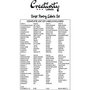 168 Pantry Labels for Food Storage Containers, Black Text Printed on Clear Waterproof Labels, Household Stickers + Numbers, Water Resistant, Organization for Kitchen Jars and Canisters & Storage Bins