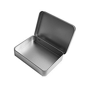 Walkingpround 12 Pack Empty Tin Box Storage Containers Metal Silver Rectangular for Candy Tins Gift Card Holder Box