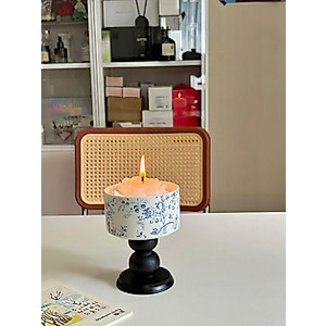 Blue and White Porcelain Scented Candles, Goblet Ceramic Jar Candles for Home Scented, Natural Soy Candle for Gift and Home Decor, 25 Hours Long Burning, Four Scents