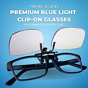 Blue Light Blocking Clip On Glasses Flip-up Computer Gaming Glasses Clip On Prevent Digital Eyes Strain Fatigue Video Gaming Eye Protection Advanced Computer Eyewear