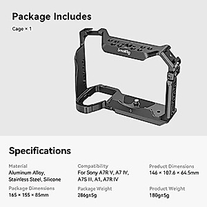 SmallRig Full Camera Cage for Sony Alpha 7R V / Alpha 7 IV / A7R IV / Alpha 7 S III / Alpha 1 - 3667B