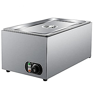 Stainless Steel Commercial Food Warmer with 27 Qt Full-Size Pan and Precise Temperature Control