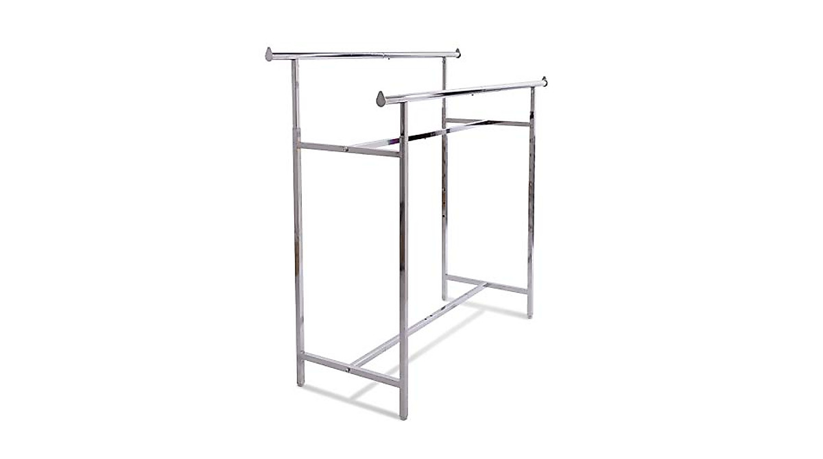 Econoco - Adjustable Double Bar Rectangular Hangrail Rack in Chrome — 🛍 ...