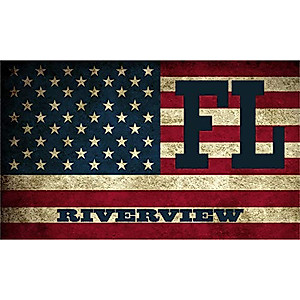 (x3) 2x3 inch Stickers | Reflective Riverview FL Florida Hillsborough County Vintage US Flag Sticker Graphic - Construction Toolbox, Hardhat, Lunchbox, Helmet, Mechanic, Luggage
