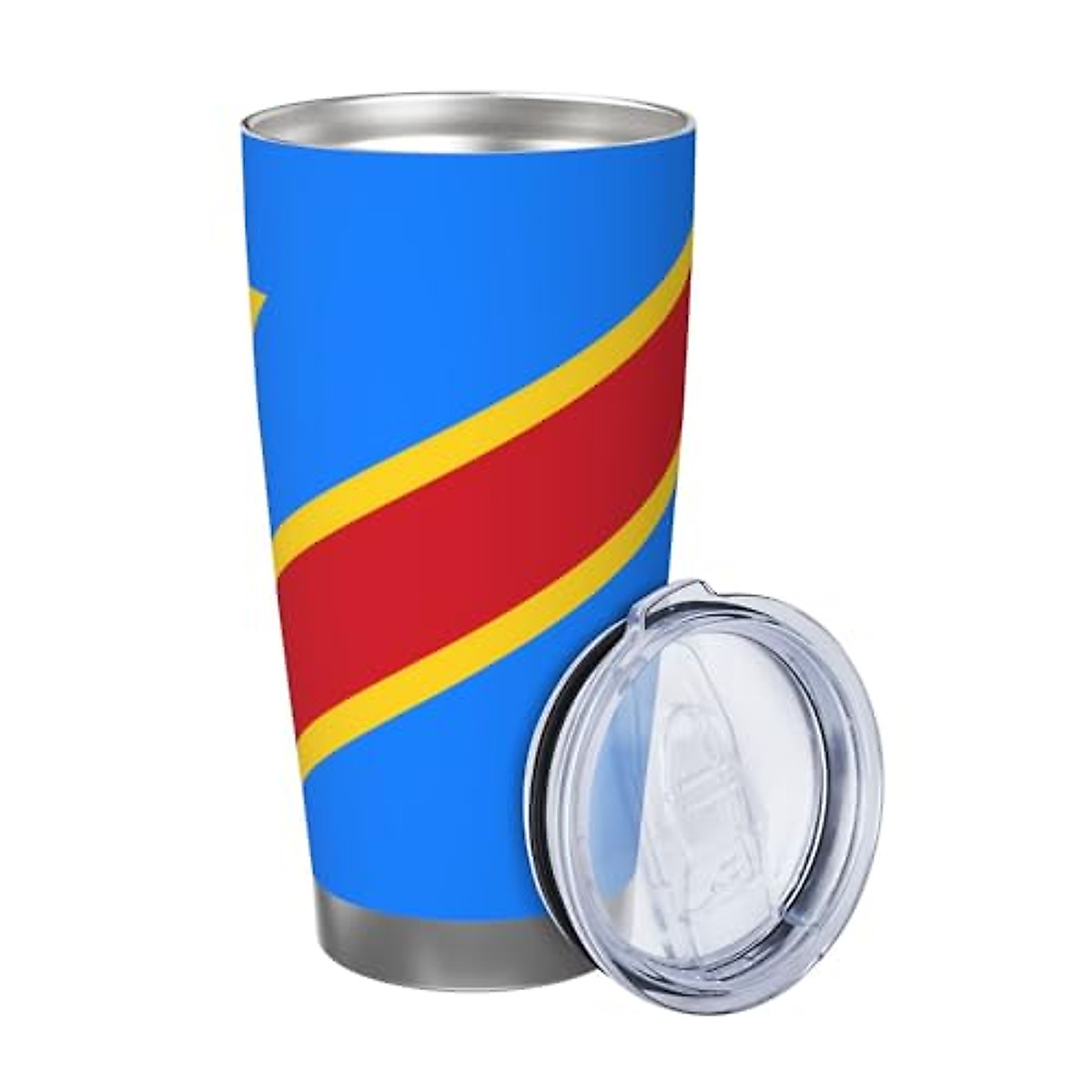 WXZYFP Car cup (single silver rim), can use a straw or drink directly, easy to use.Flag of the Congo