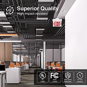 FREELICHT 2 Pack Red LED Double-Sided Exit Sign with Battery Backup，Exit Sign for Business，Easy To Install，UL Certified，AC 120/277V