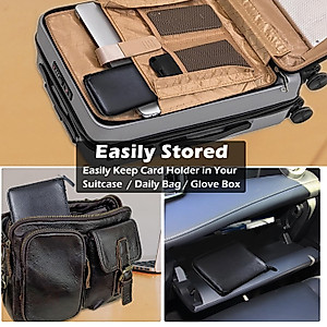 Large Credit Card Holder Wallet Genuine Leather Passport Holder 42 Card Slots (Black)