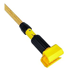 Rubbermaid Commercial Products Wood Mop Handle, 60-Inch, Lightweight Wet Mop Gripper with Heavy-Duty Clamp Handle for Floor Cleaning