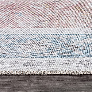 Rugshop Bohemian Distressed Stain Resistant Flat Weave Eco Friendly Premium Recycled Machine Washable Area Rug 2'1"x3' Rust