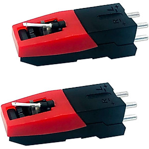 2 Pack Record Player Cartridge, Replacement Vinyl Turntable Cartridge with Needle Stylus for Vintage LP for Record Player Phono Phonograph