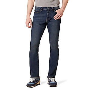 Amazon Essentials Men's Jeans, Slim Fit Stretch, 32W x 34L, Dark Wash, Bootcut