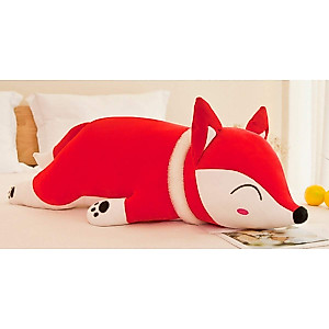 HYSTYLE Plush Fox Hugging Animal Pillows Stuffed Animal Toys Gifts for Kids, 13.8"