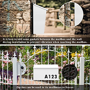 Dalmbox Wall-Mount Mailbox Large Mailbox for Post Rust-Proof Galvanized Steel Box for Outside or Townhouse Horizontal Style, White, 15.7” x 4.3” x 9.4”