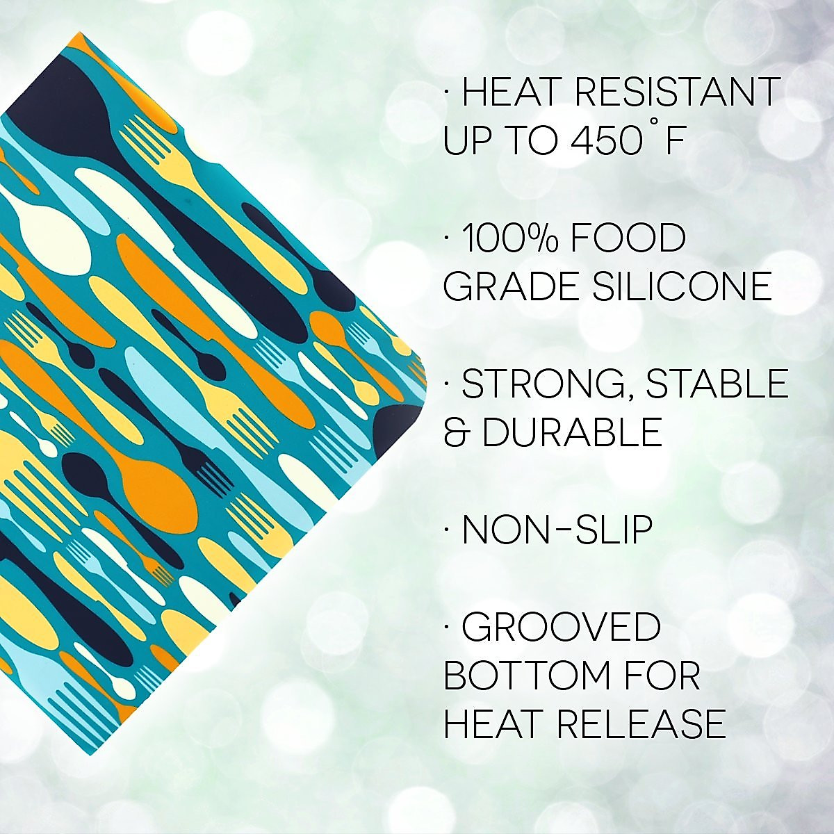 Modgy Silicone Trivets for Hot Dishes, Pots, Pans Decorative for Kitchen Counter-Tops Heat Resistant Pad Utensil Rest Mat Coaster, Kookin