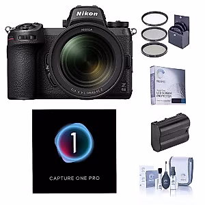 Nikon Z 6II Mirrorless Camera with NIKKOR Z 24-70mm f/4 S Lens Bundle with Capture One Pro Photo Editing Software, Extra Battery, Filter Kit, Screen Protector, Cleaning Kit